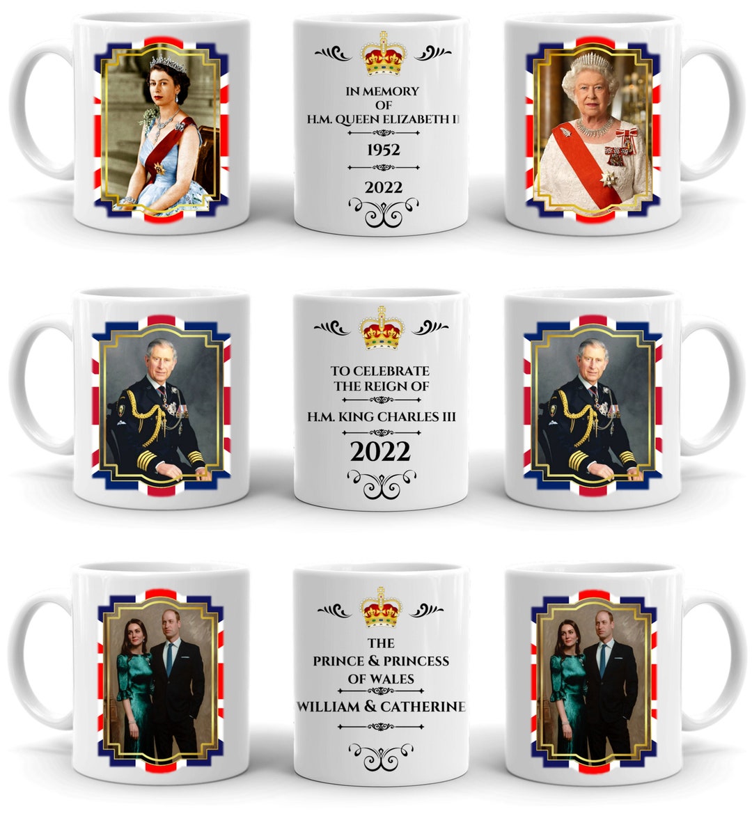 Set of 3 Mugs Royal Family Collection (11oz) by Forever Personal ...