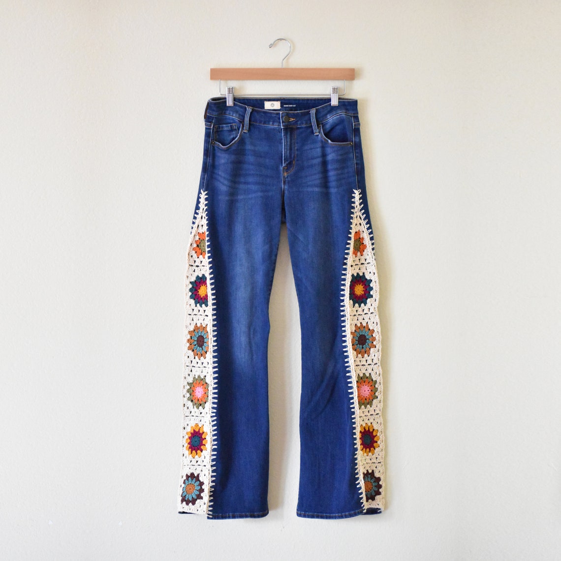 Upcycled Granny Square Jeans Women's Size 6 Mid Rise - Etsy