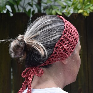 Summer Mesh Hair Wrap | Handmade Crochet Hair Scarf | Head Wrap | 100% ...
