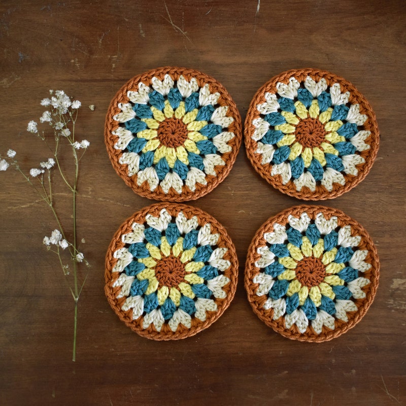 Crochet Coaster Set - Etsy