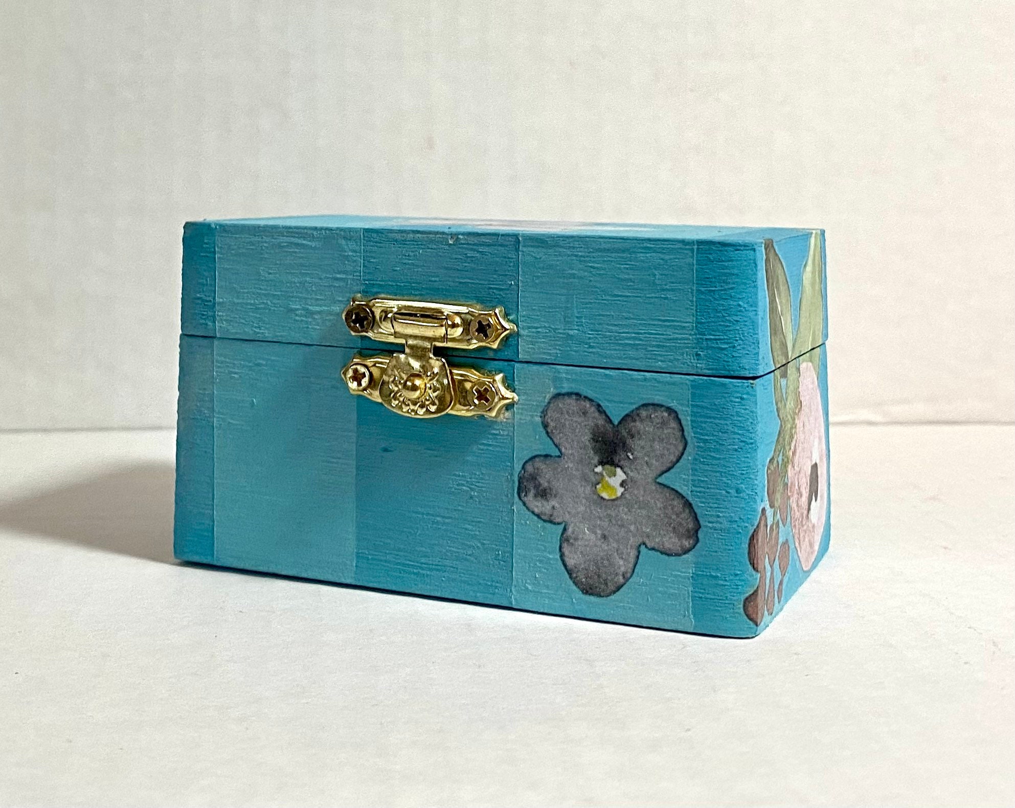 Blue Striped Tiny Trinket Box - Etsy
