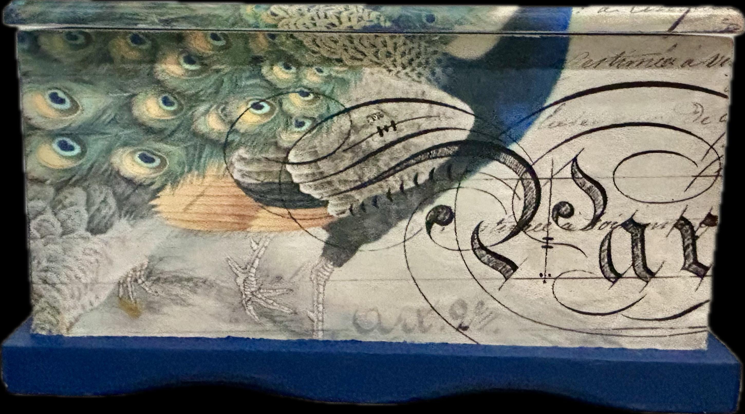 Upcycled Peacock Decoupage Wood Chest: Ombre Painted Storage - Etsy