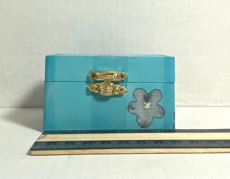 Blue Striped Tiny Trinket Box - Etsy