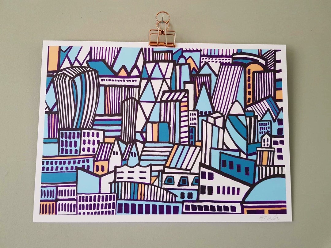 A4 Illustration Print London - Etsy