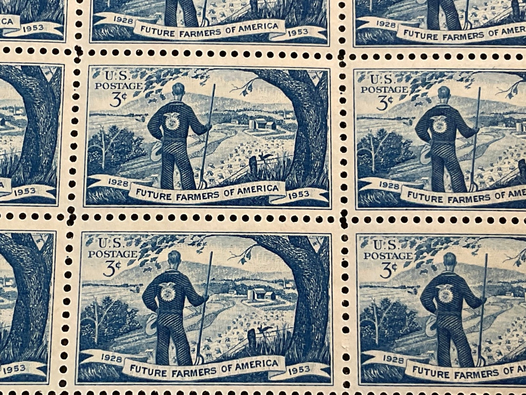 FFA 50 Future Farmers Mint Blue Stamps Unused Vintage Blue Stamps Crisp ...