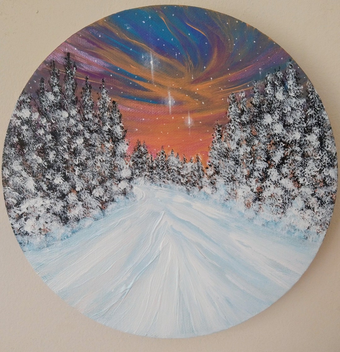 Starlight. Starscape/ Snowscape Painting by Zoe Adams. - Etsy