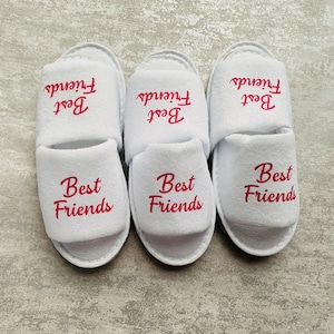 Best friends spa slippers personalised party slippers