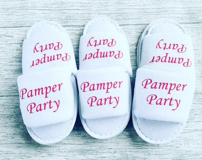 Pamper Party, Pamper Party Girls Slippers, Personalised Party Slippers ...