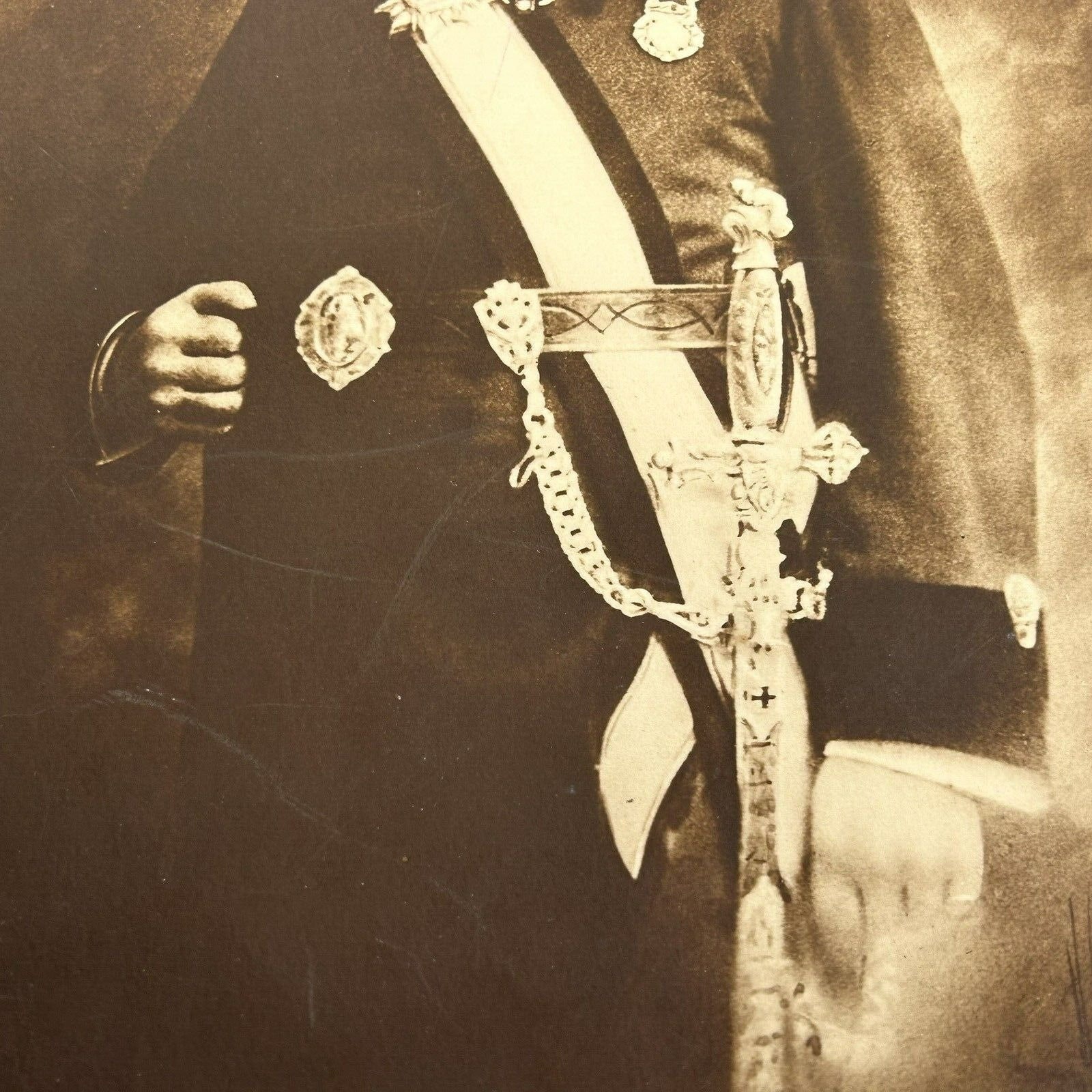 Antique Knights Templar Cabinet Photo Masonic Uniform Regalia George P ...