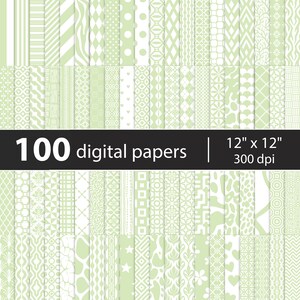 Lime Cream Digital Paper Pack 100 Files Printable Background Bundle ...