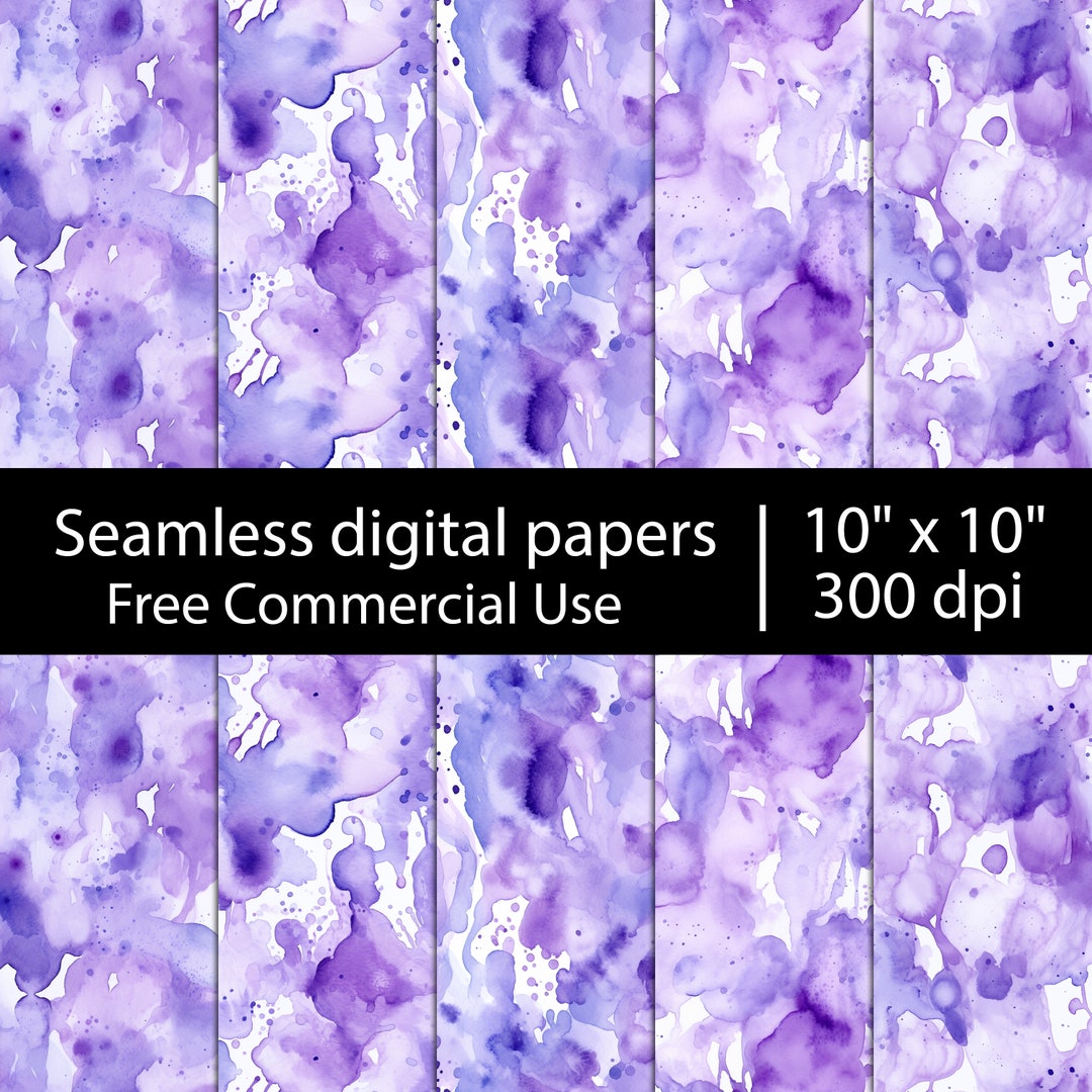 Seamless Watercolor Abstract Bright Lavender Backgrounds - Violet ...