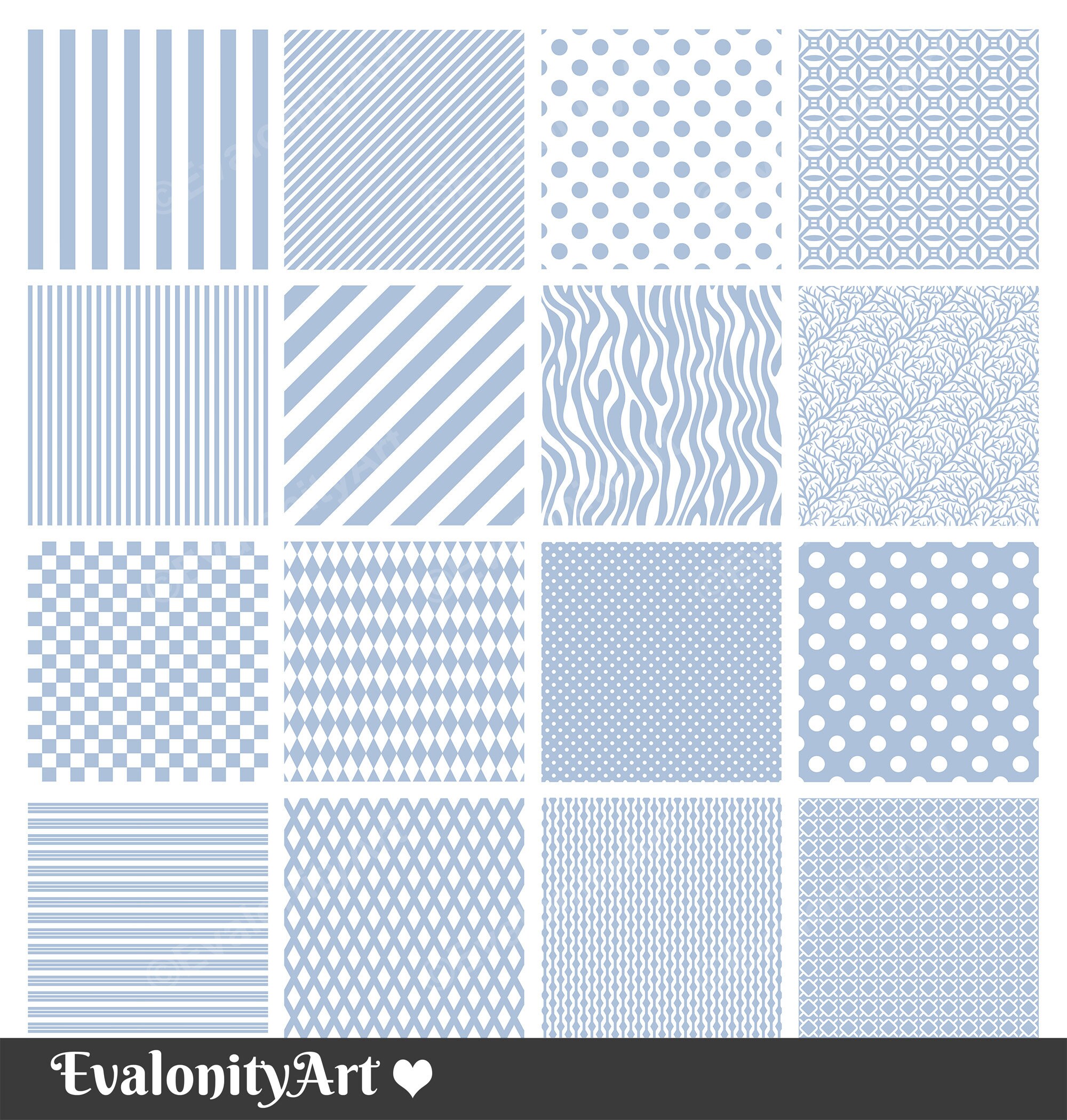 Dusty Blue Digital Paper Pack 100 Files Printable Background Bundle ...