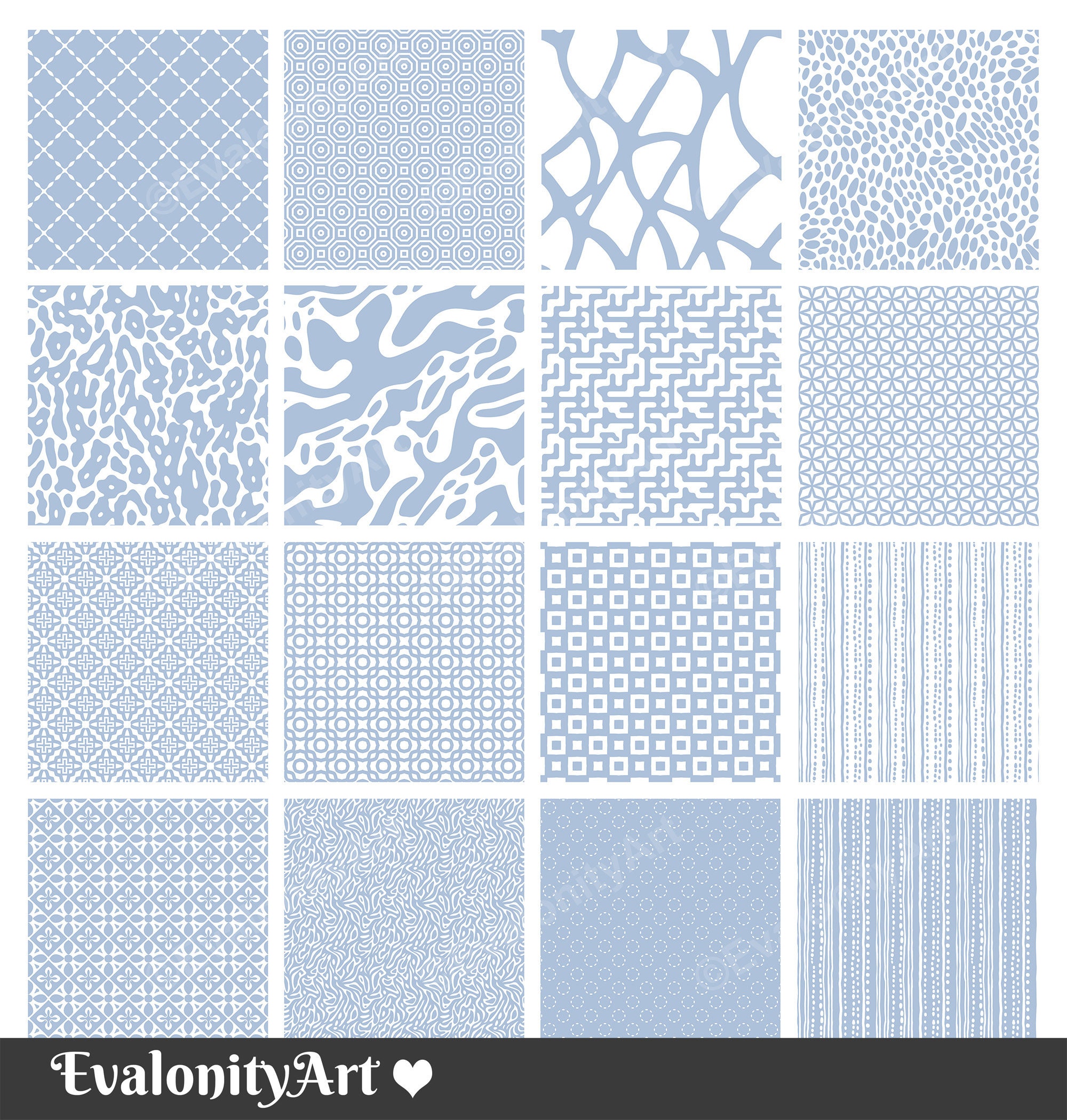 Dusty Blue Digital Paper Pack 100 Files Printable Background Bundle ...