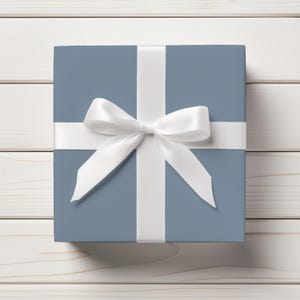 Dusty Blue Solid Gift Wrapping Paper Classic Gift Wrap for Christmas ...