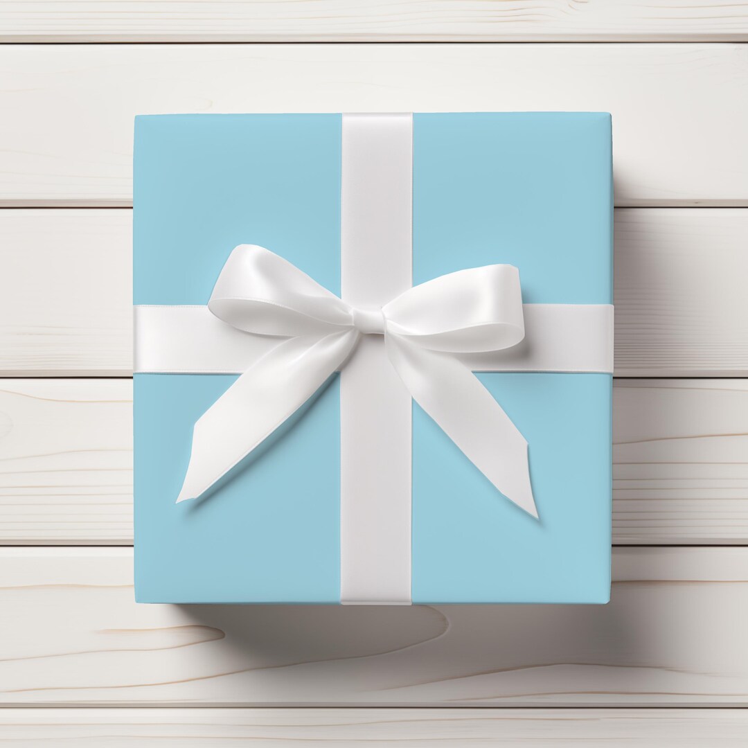 Crystal Light Blue Wrapping Paper - Solid Gift Wrap for Baby Showers ...