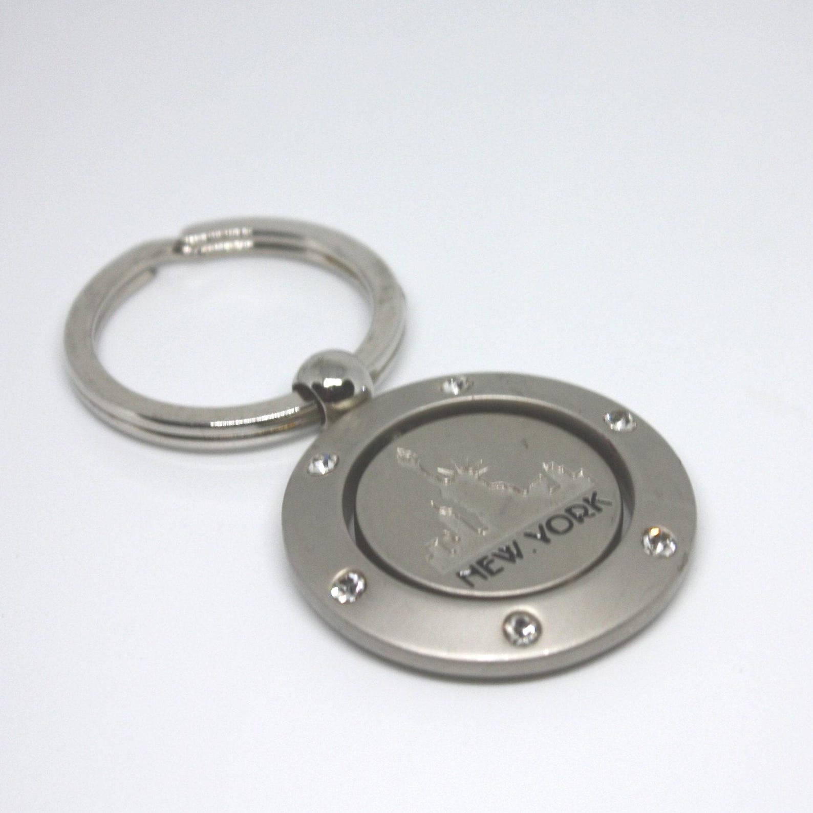 New Key Chain (NY) Silver Tone Black Green Colors 42mm - Etsy