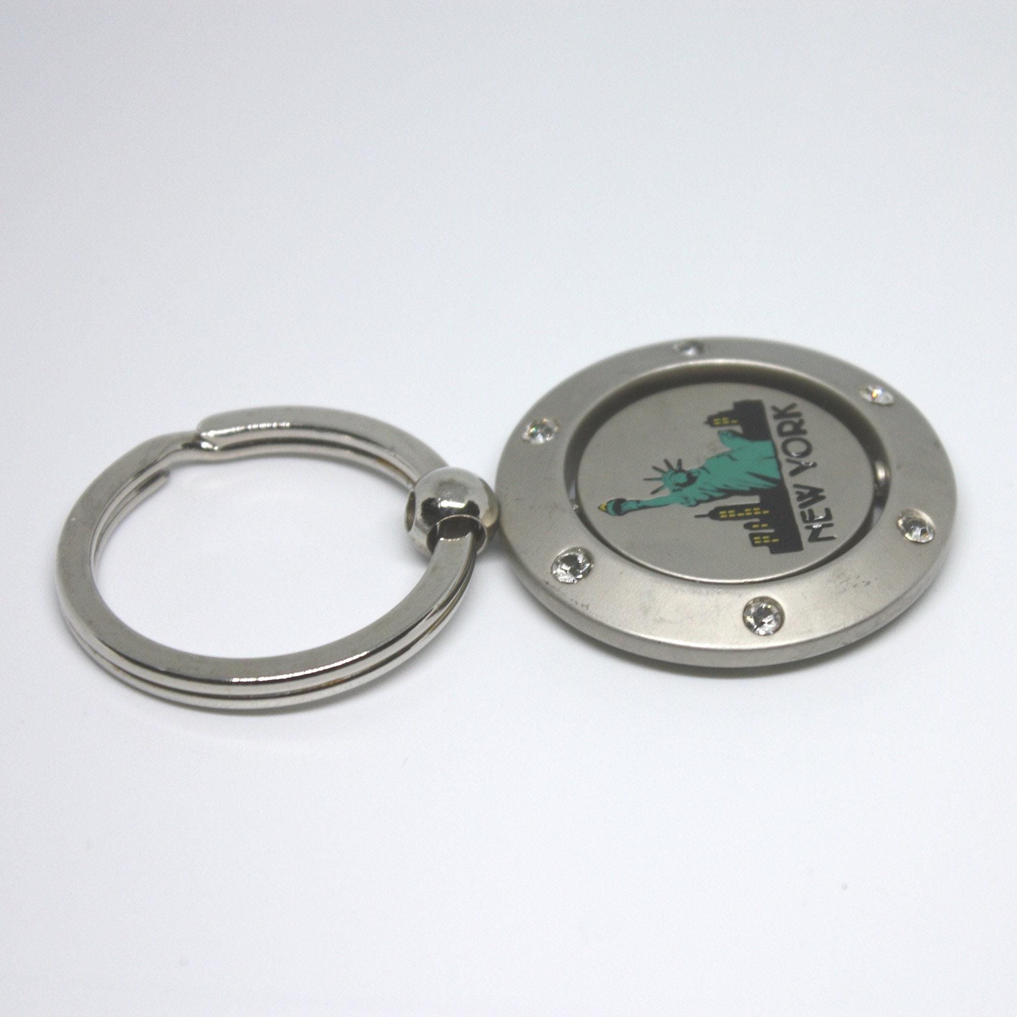New Key Chain (NY) Silver Tone Black Green Colors 42mm - Etsy