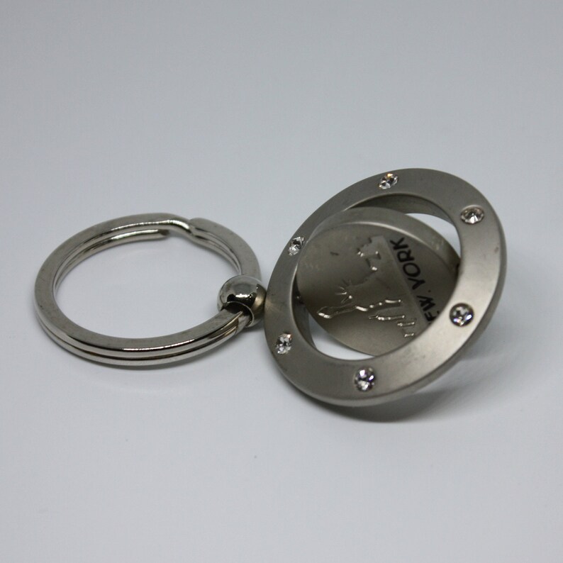 New Key Chain (NY) Silver Tone Black Green Colors 42mm - Etsy