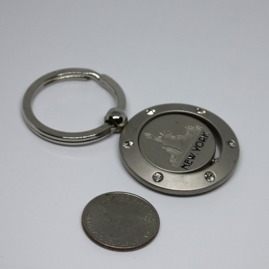 New Key Chain (NY) Silver Tone Black Green Colors 42mm - Etsy