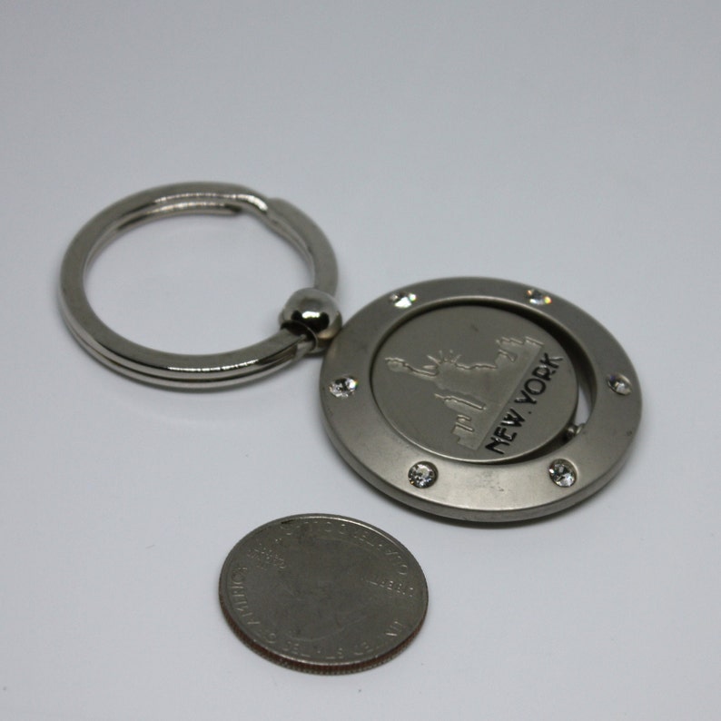 New Key Chain (NY) Silver Tone Black Green Colors 42mm - Etsy