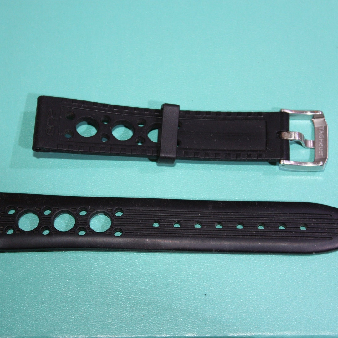 20MM TAGHEUER Robber Band Black Wrist Watch Men - Etsy