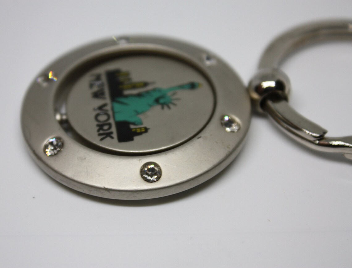 New Key Chain (NY) Silver Tone Black Green Colors 42mm - Etsy