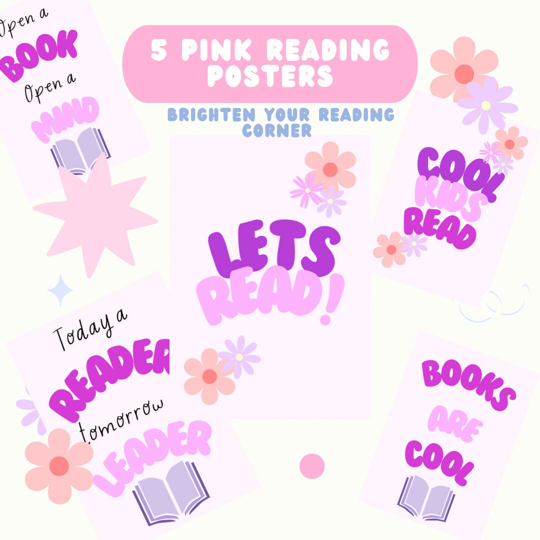 Pink Themed Classroom Reading Posters - Etsy