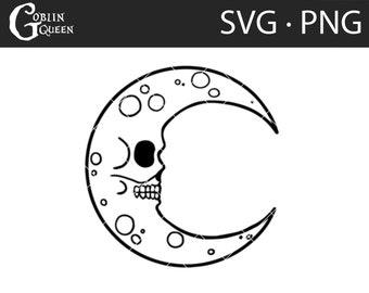 Skull Moon Svg File - Etsy