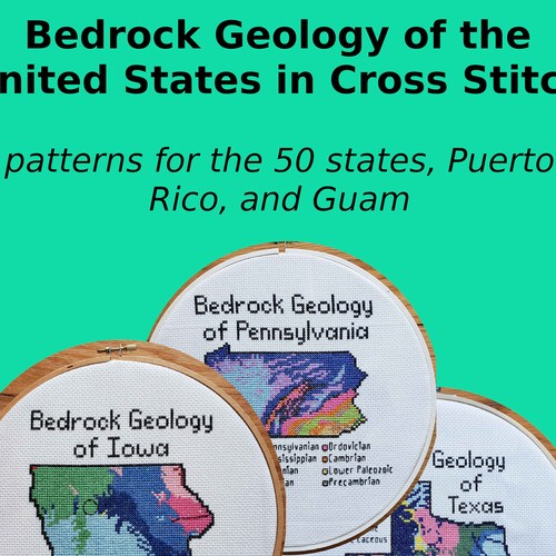 Texas Bedrock Geology Cross Stitch PDF Pattern Download - Etsy