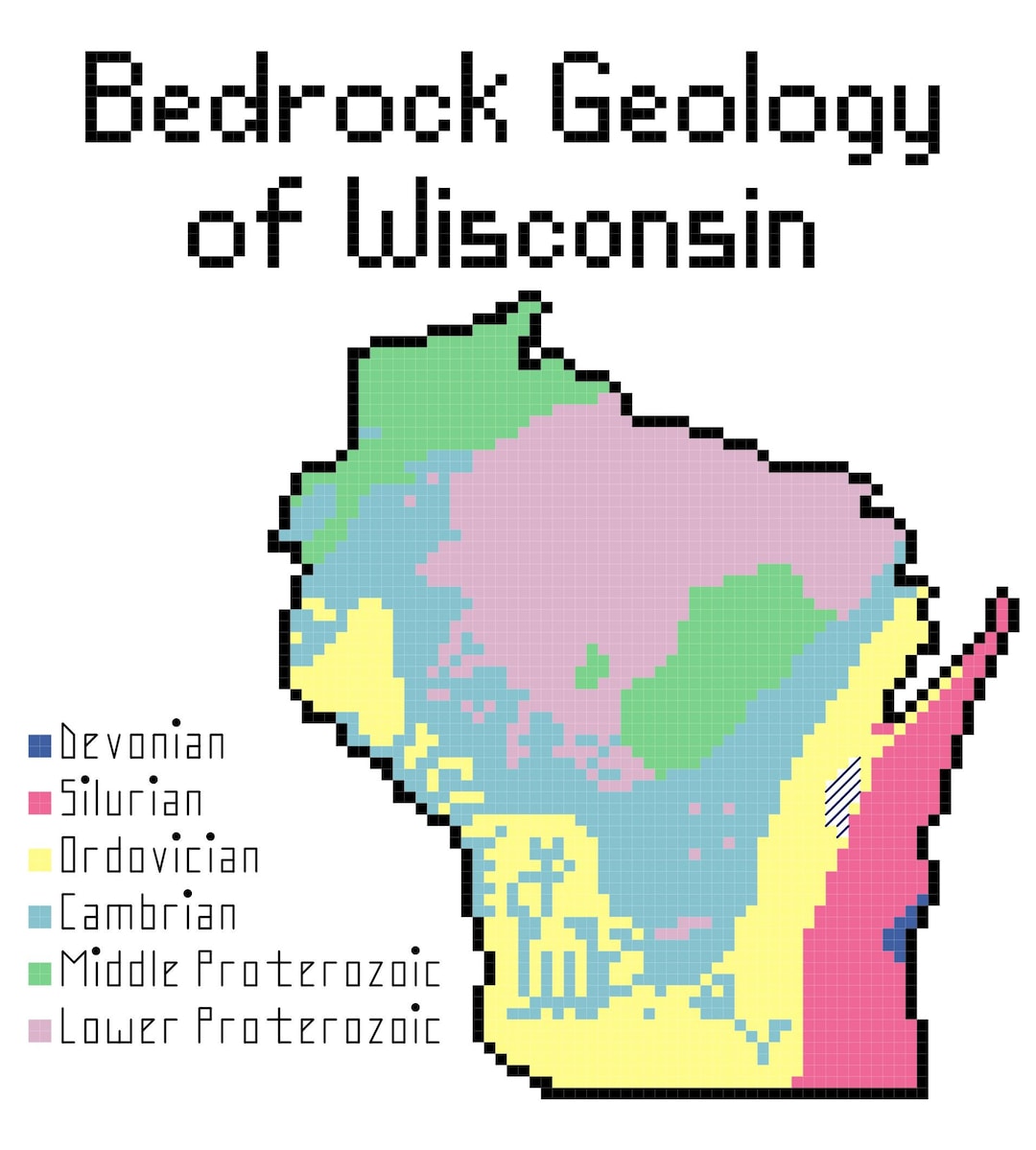 Wisconsin Bedrock Geology Cross Stitch PDF Pattern Download - Etsy
