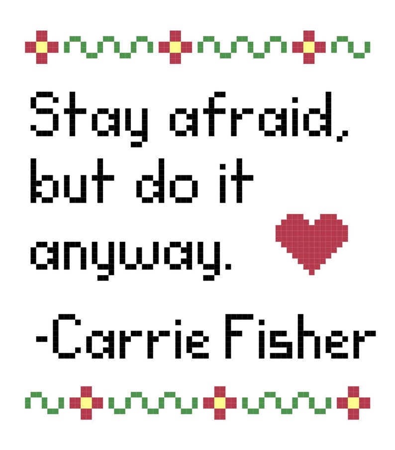 Do it anyway Carrie Fisher cross stitch PDF pattern download | Etsy