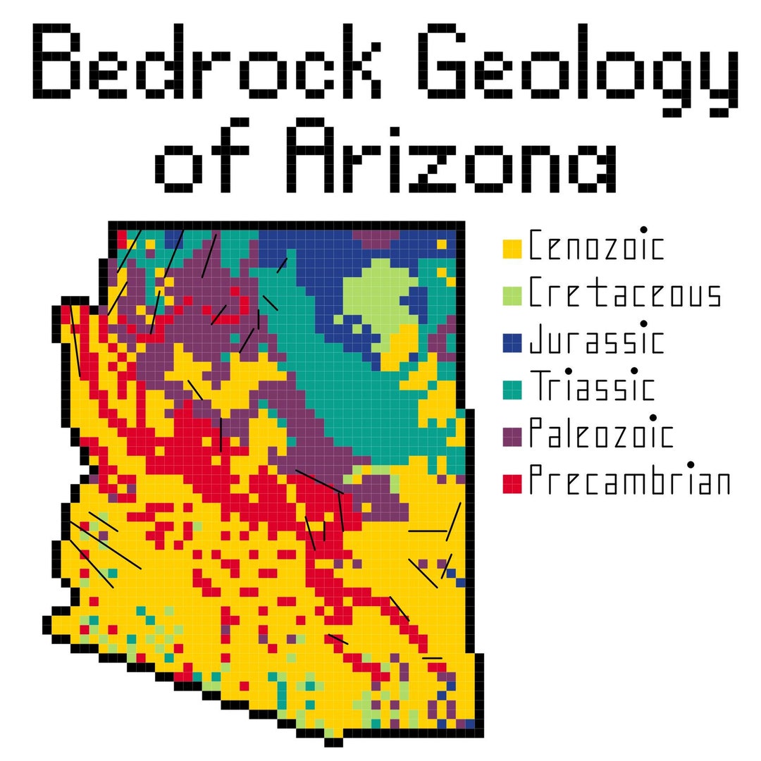 Arizona Bedrock Geology Cross Stitch PDF Pattern Download - Etsy
