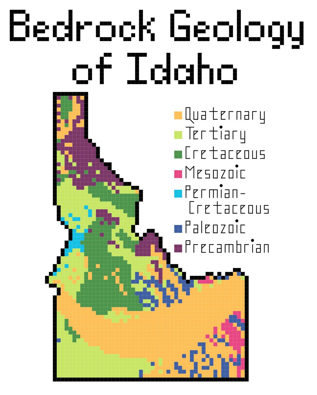 Idaho Bedrock Geology Cross Stitch PDF Pattern Download - Etsy