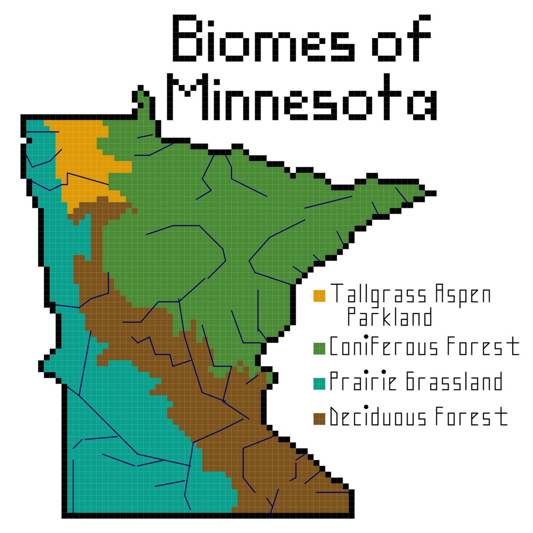 Minnesota Biomes Cross Stitch PDF Pattern Download - Etsy