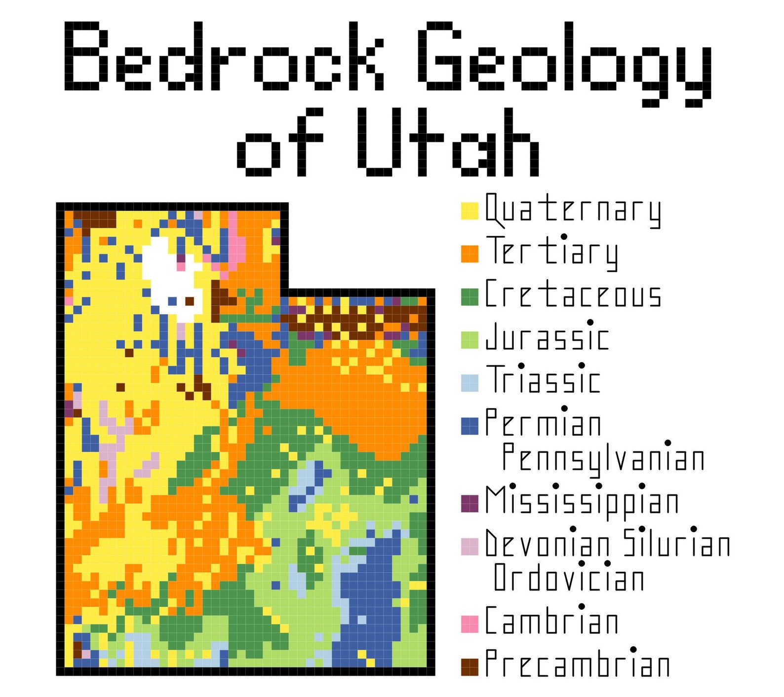 Utah Bedrock Geology Cross Stitch PDF Pattern Download - Etsy