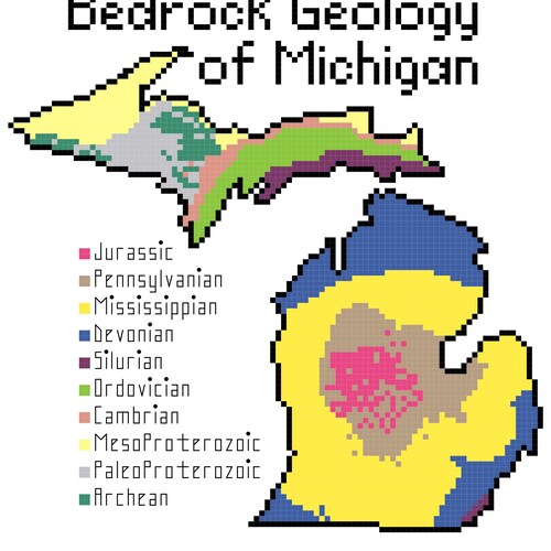 Michigan Bedrock Geology Cross Stitch PDF Pattern Download - Etsy