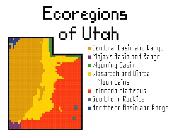 Utah Ecoregions Cross Stitch PDF Pattern Download | Etsy