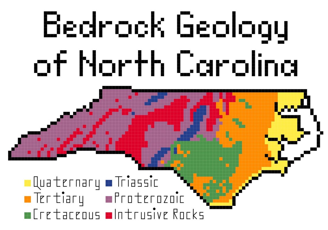 North Carolina Bedrock Geology Cross Stitch PDF Pattern Download - Etsy