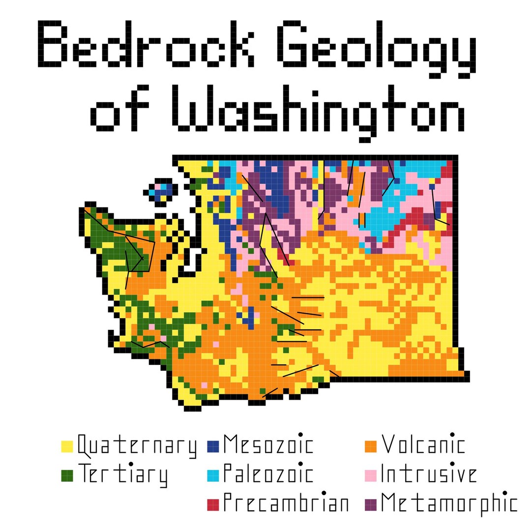 Washington Bedrock Geology Cross Stitch PDF Pattern Download - Etsy