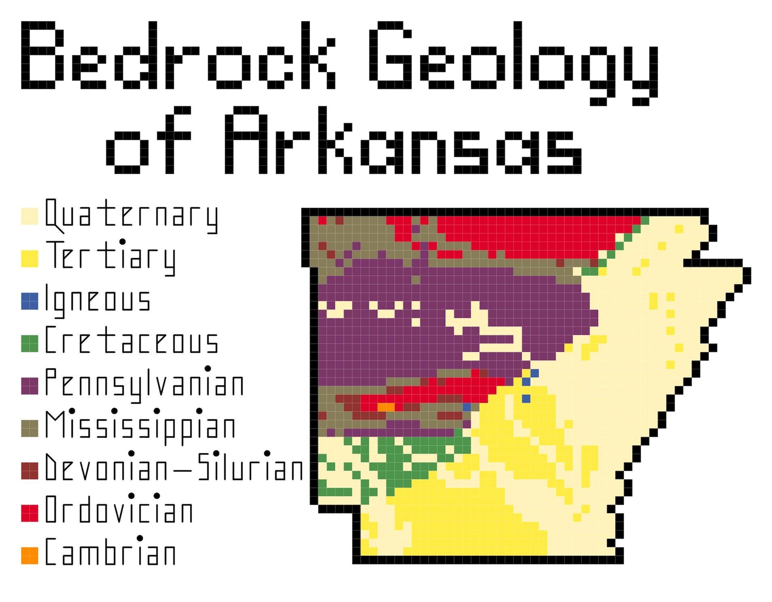 Arkansas Bedrock Geology Cross Stitch PDF Pattern Download - Etsy