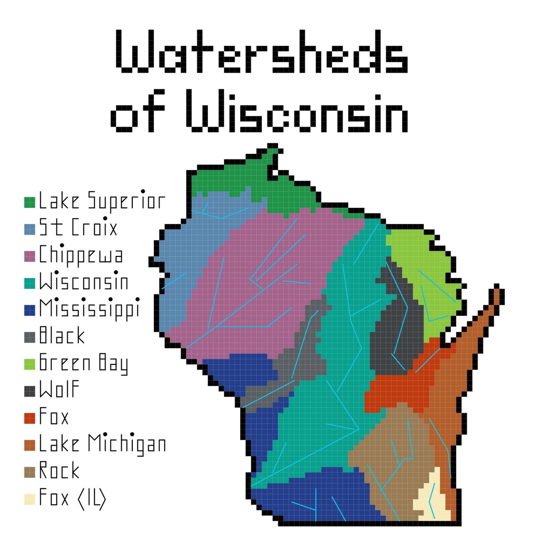 Wisconsin Watersheds Cross Stitch PDF Pattern Download - Etsy Australia
