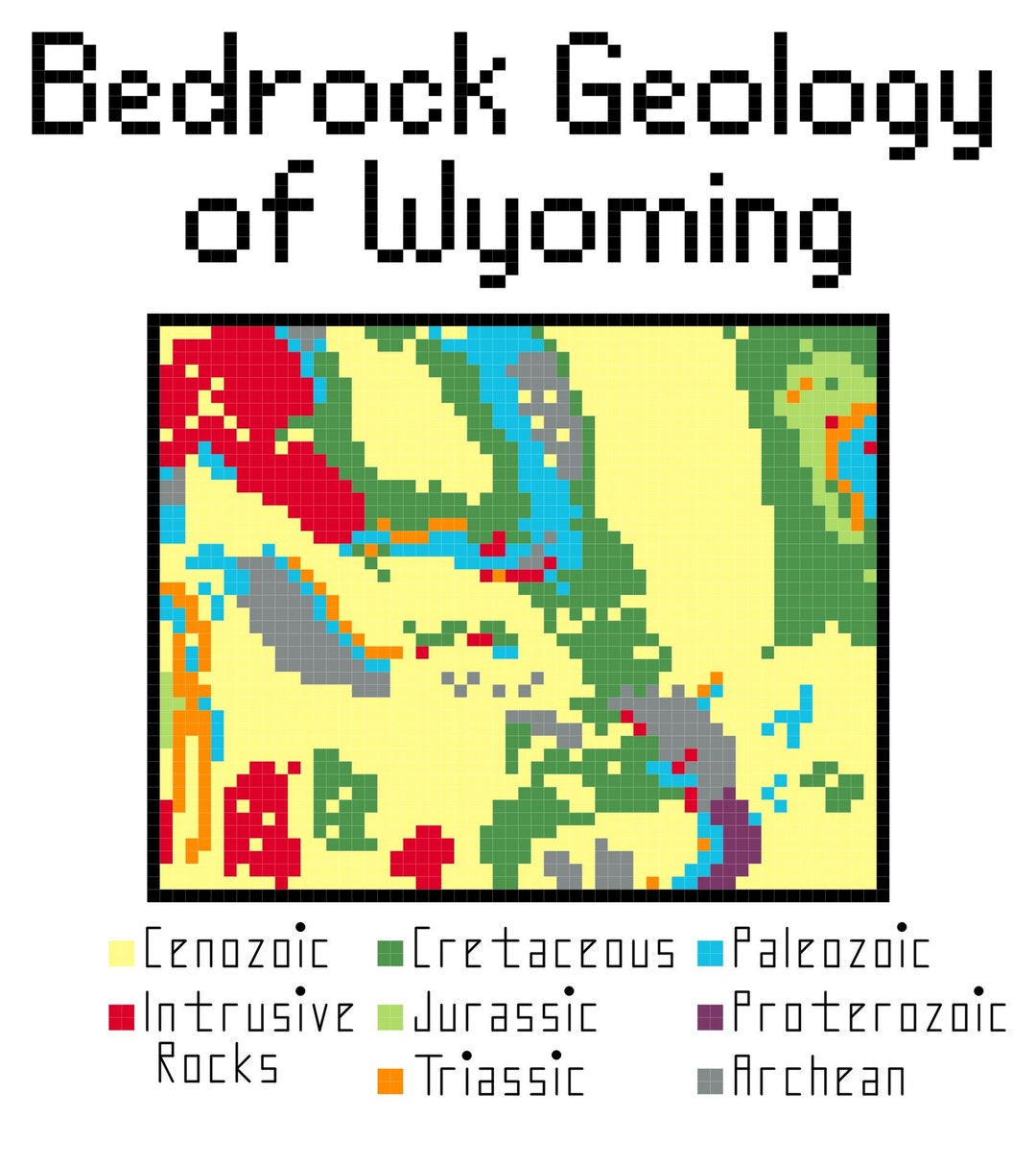 Wyoming Bedrock Geology Cross Stitch PDF Pattern Download - Etsy