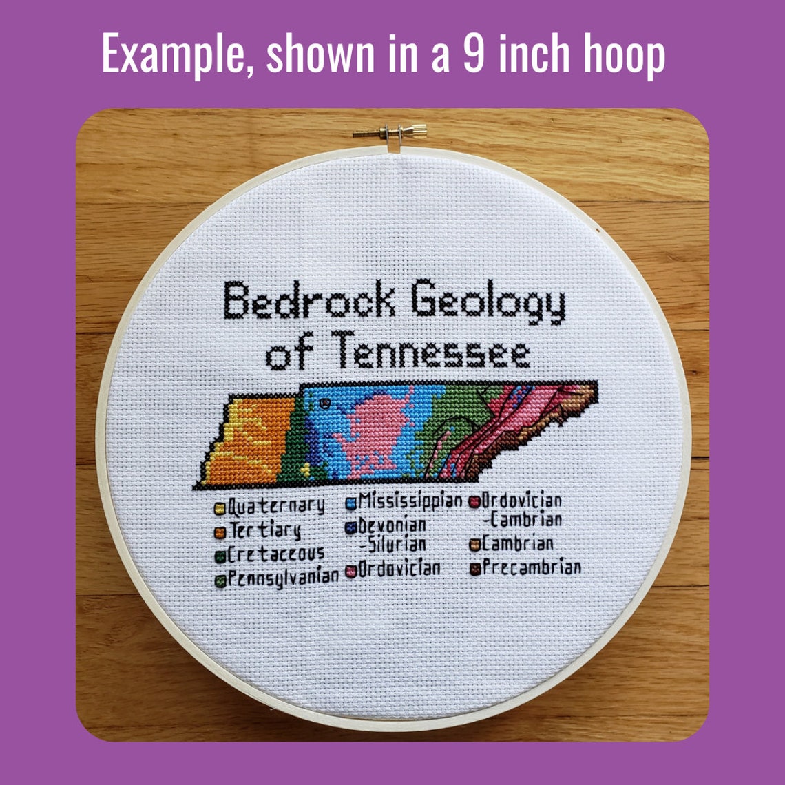 Tennessee Bedrock Geology Cross Stitch PDF Pattern Download - Etsy