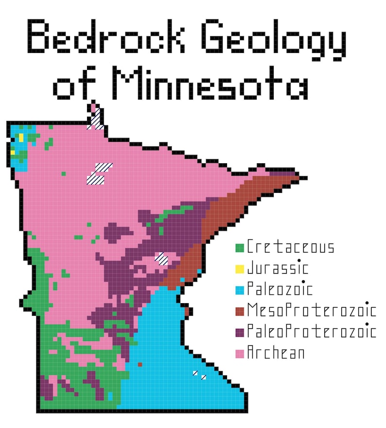 Minnesota Bedrock Geology Cross Stitch PDF Pattern Download - Etsy
