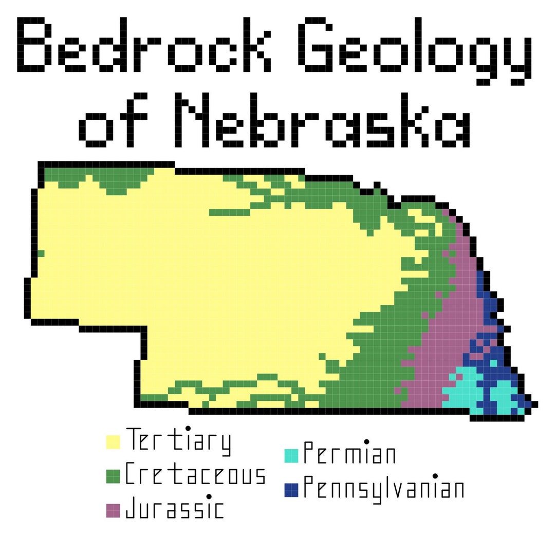 Nebraska Bedrock Geology Cross Stitch PDF Pattern Download - Etsy