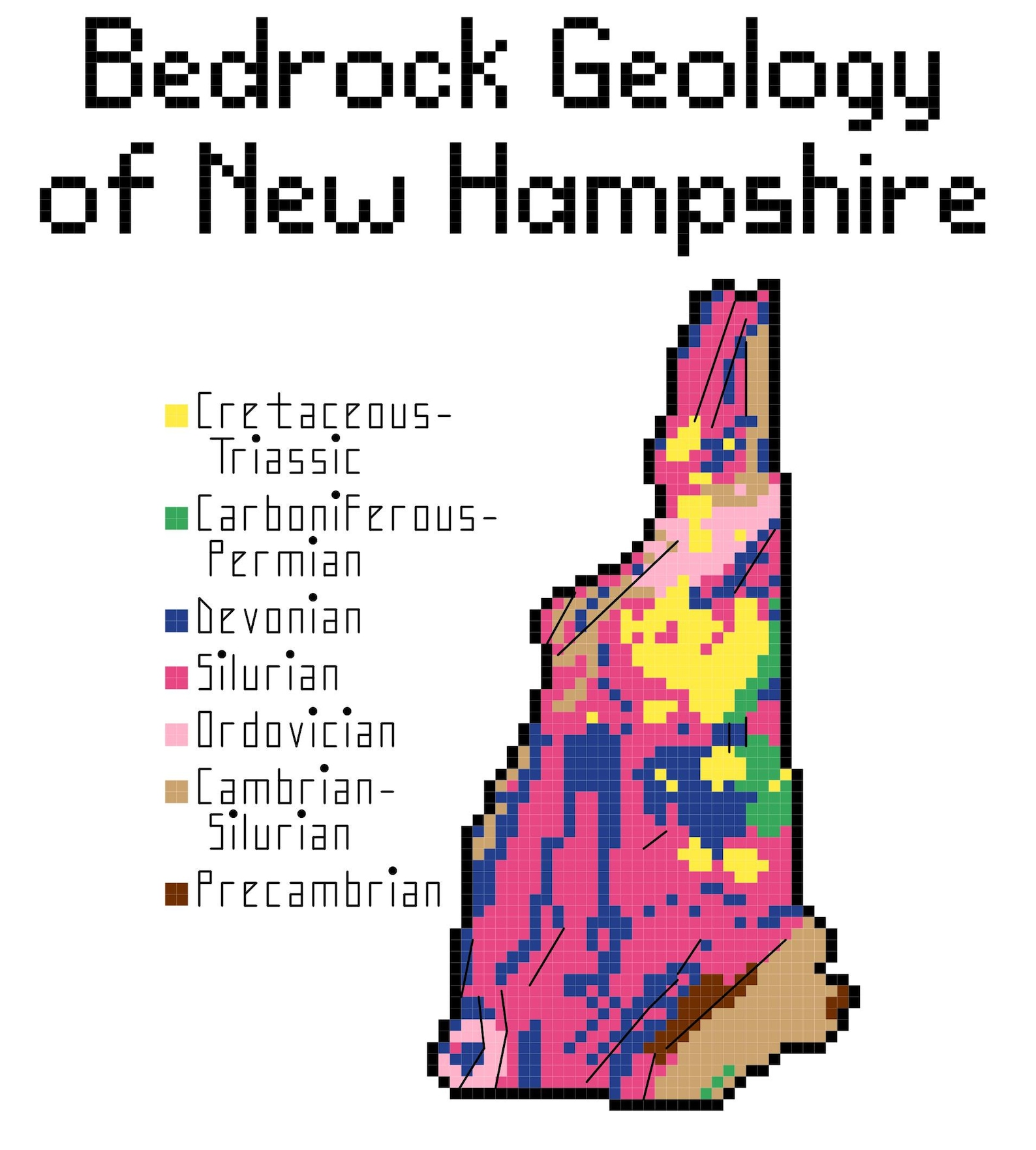 New Hampshire Bedrock Geology Cross Stitch PDF Pattern Download - Etsy