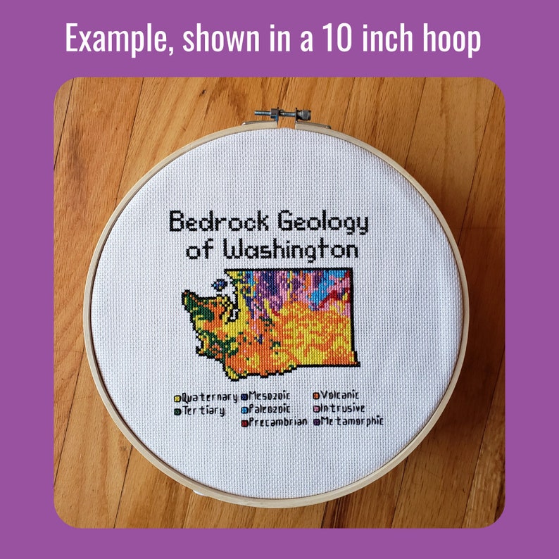 Washington Bedrock Geology Cross Stitch PDF Pattern Download - Etsy