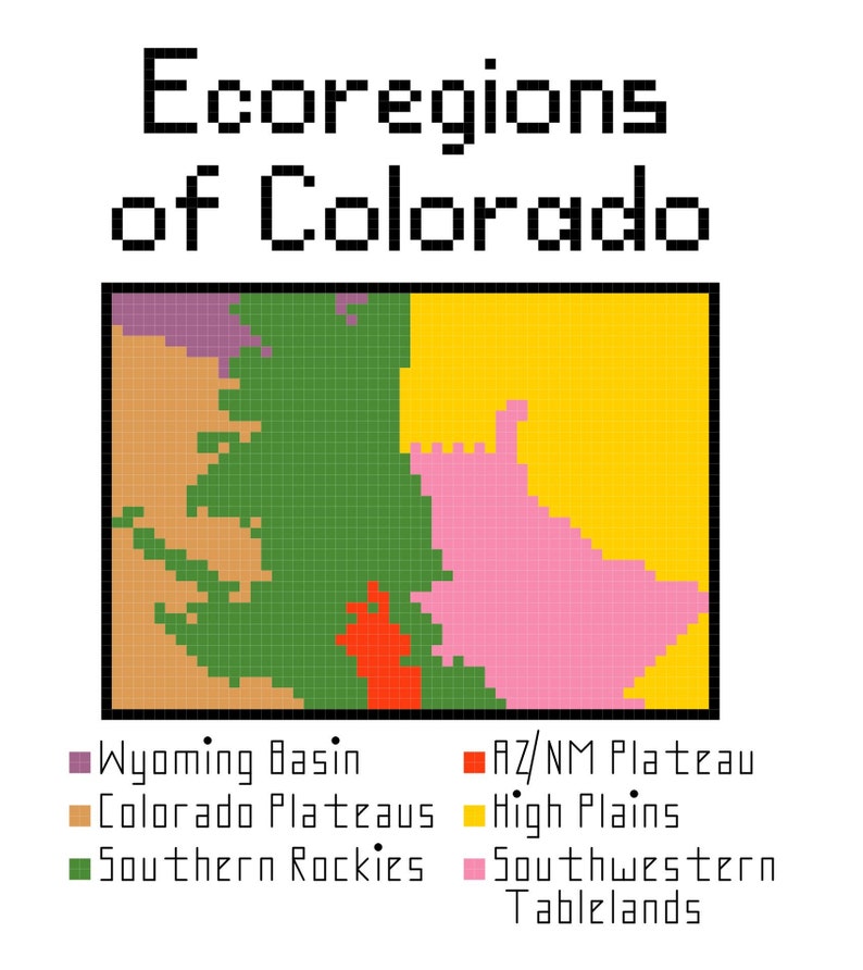 Colorado Ecoregions Cross Stitch PDF Pattern Download - Etsy
