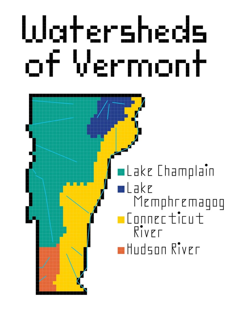 Vermont Watersheds Cross Stitch PDF Pattern Download - Etsy