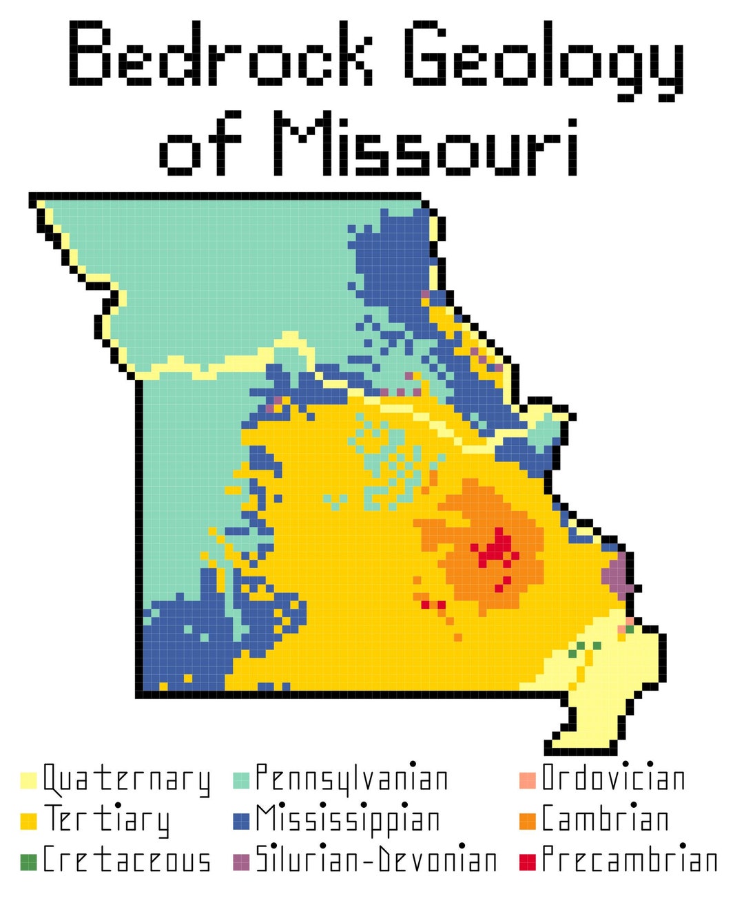 Missouri Bedrock Geology Cross Stitch PDF Pattern Download - Etsy